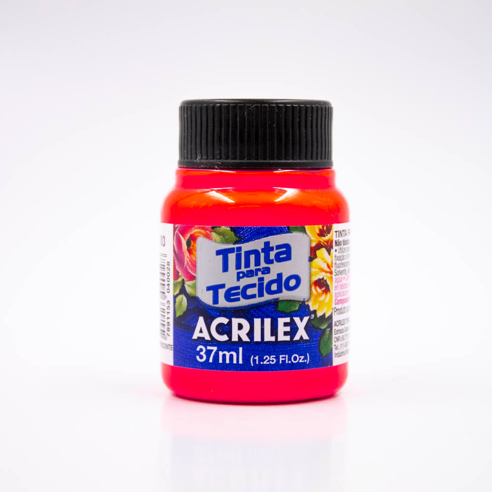TINTA PARA TECIDO FLUORESCENTE 37ML ACRILEX TINTA PARA TECIDO FLUORESCENTE 37ML ACRILEX