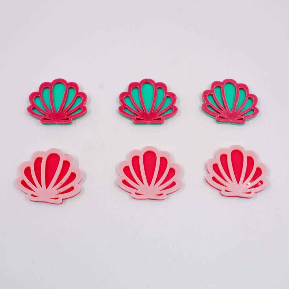 Aplique Conchas 40mm em Acrílico - Kit com 10 Peças